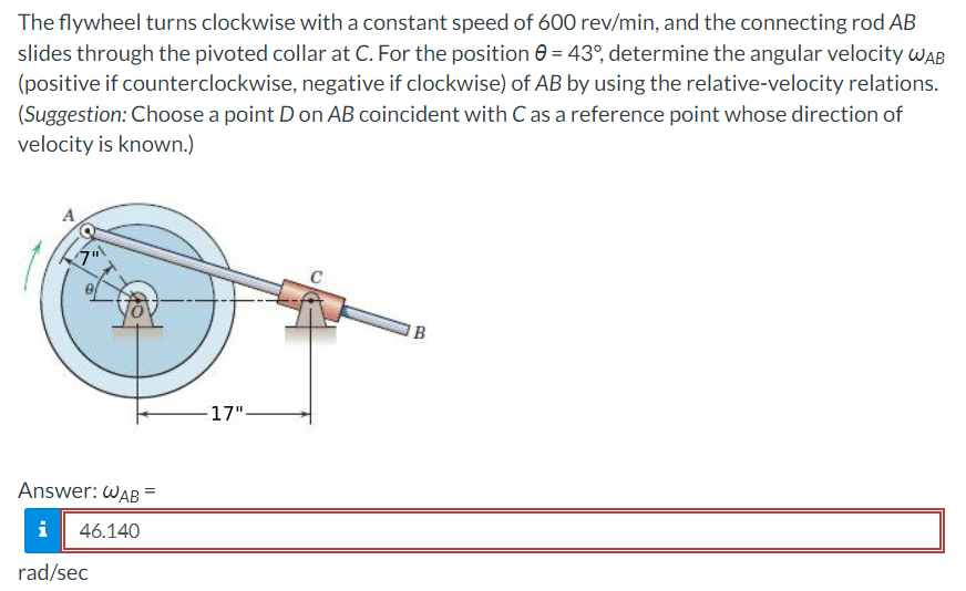 Solved The flywheel turns clockwise with a constant speed of | Chegg.com