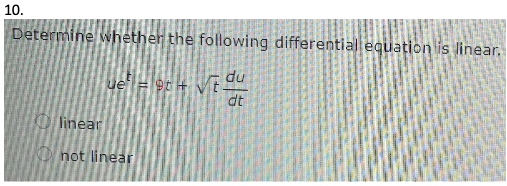Solved Determine whether the following differential equation | Chegg.com
