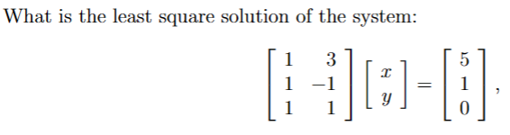 Solved What is the least square solution of the system: | Chegg.com
