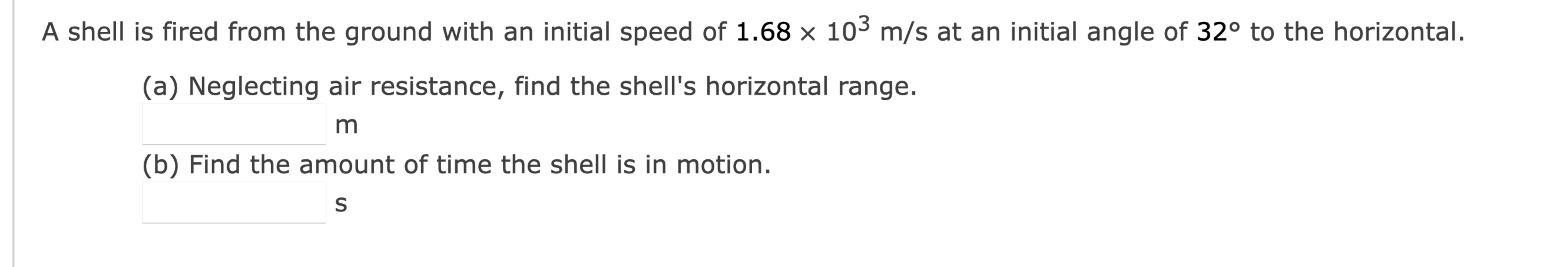 Solved A shell is fired from the ground with an initial | Chegg.com