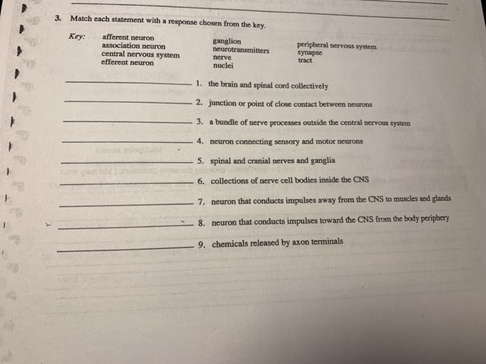 Solved 3. Match each statement with a response chosen from | Chegg.com