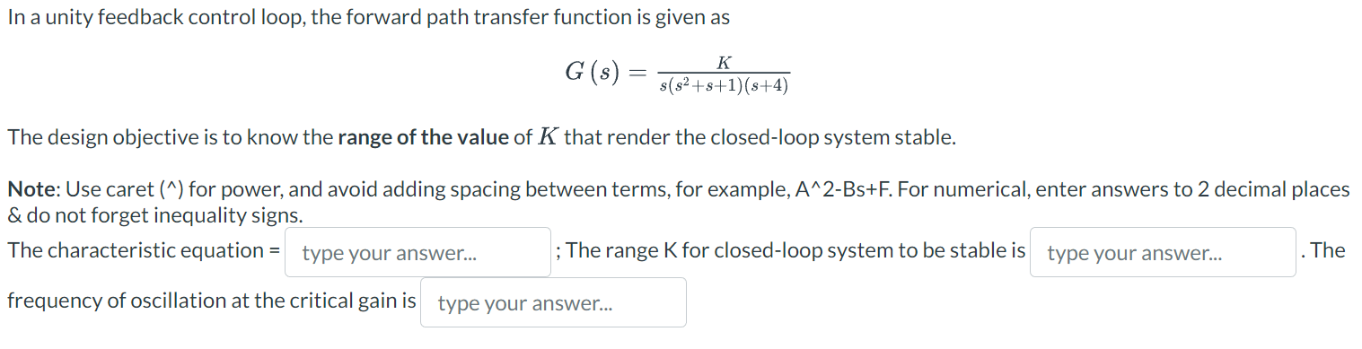 Solved In a unity feedback control loop, the forward path | Chegg.com