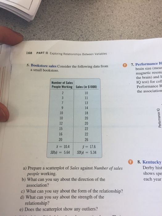 Solved 168 PART ll Exploring Relationships Between Variables | Chegg.com