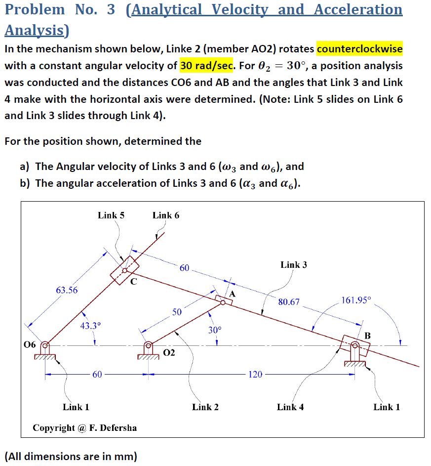 Problem No. 3 (Analytical Velocity and | Chegg.com