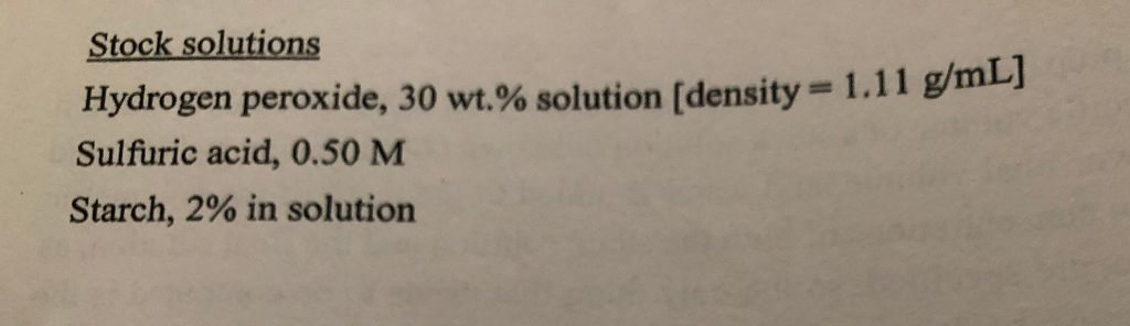 Solved Solution Preparation for the Briggs-Rauscher Reaction | Chegg.com