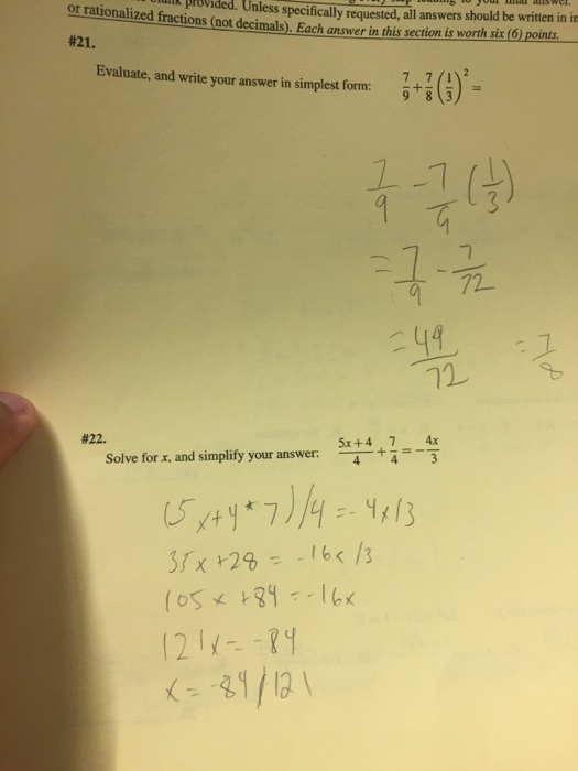 Solved Evaluate And Write Your Answer In Simplest Form 7 9 Chegg