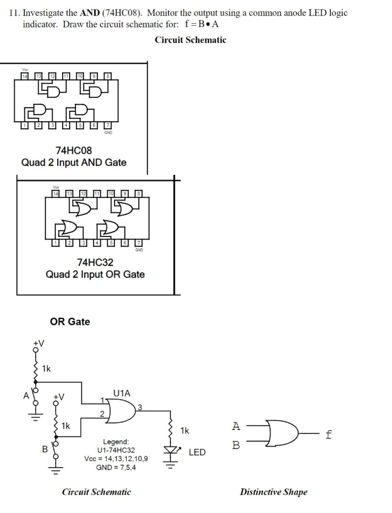 Solved | 11. Investigate the AND (74HC08). Monitor the | Chegg.com