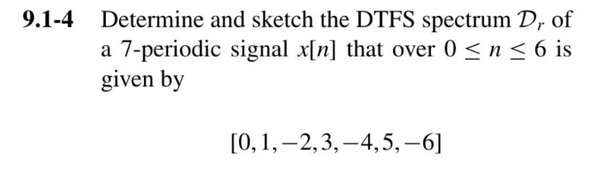 Solved 9.1-4 Determine and sketch the DTFS spectrum Dr of a | Chegg.com