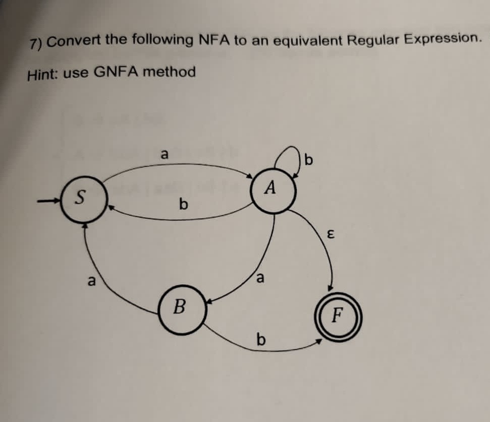Solved 7) Convert the following NFA to an equivalent Regular | Chegg.com