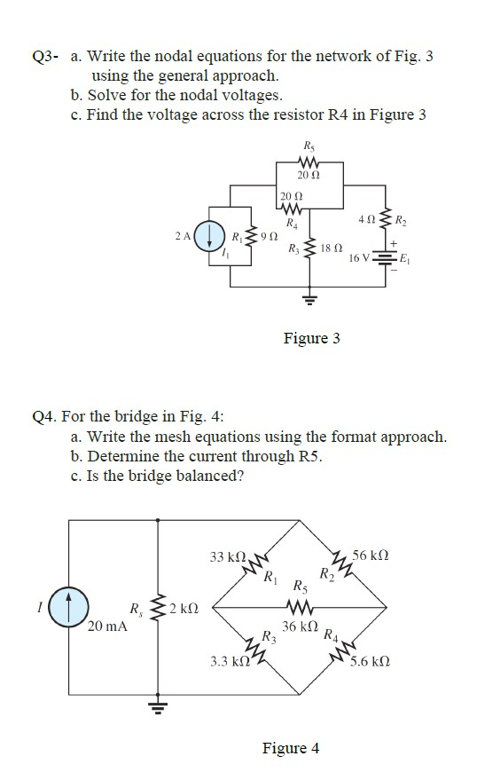 Solved Q3- a. Write the nodal equations for the network of | Chegg.com