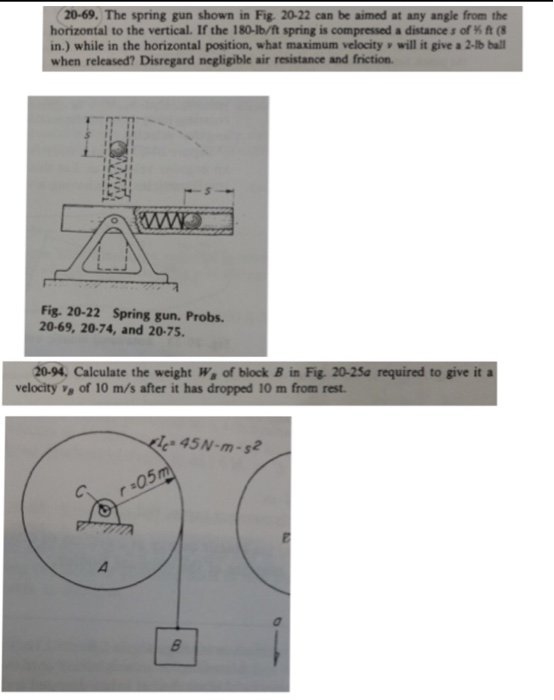 Solved 20-69. The spring gun shown in Fig. 20-22 can be | Chegg.com