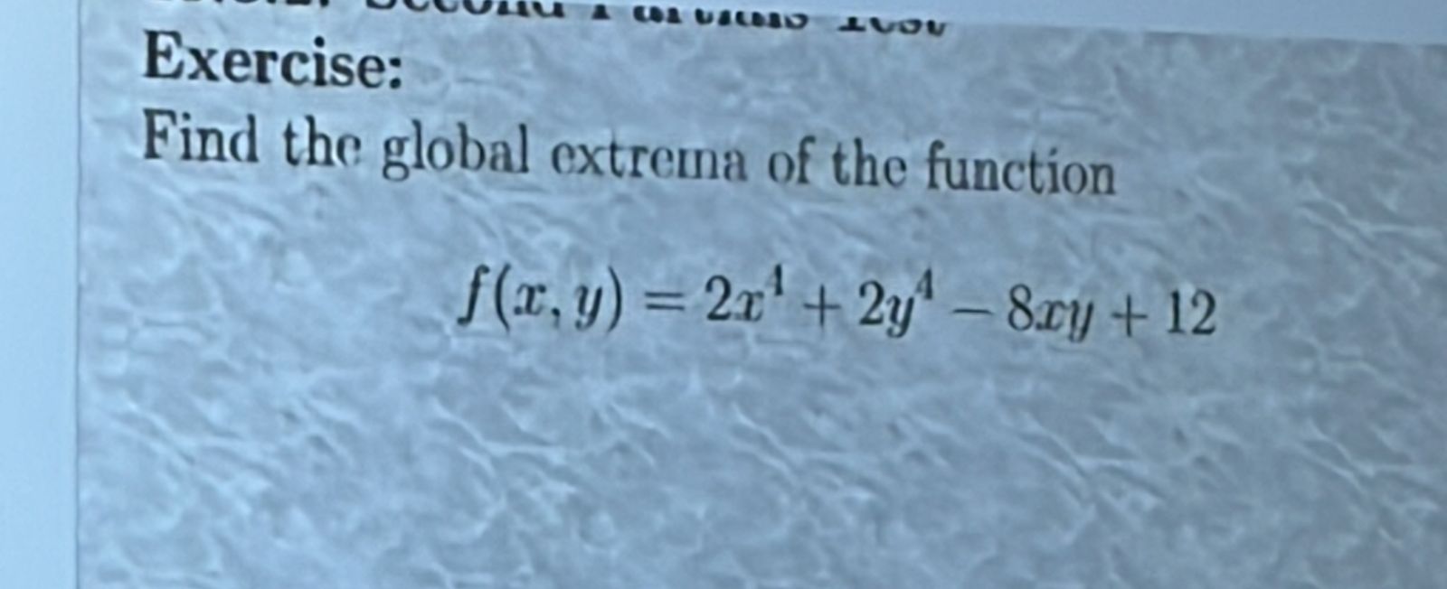 Solved Exercise: Find the global extrema of the function | Chegg.com