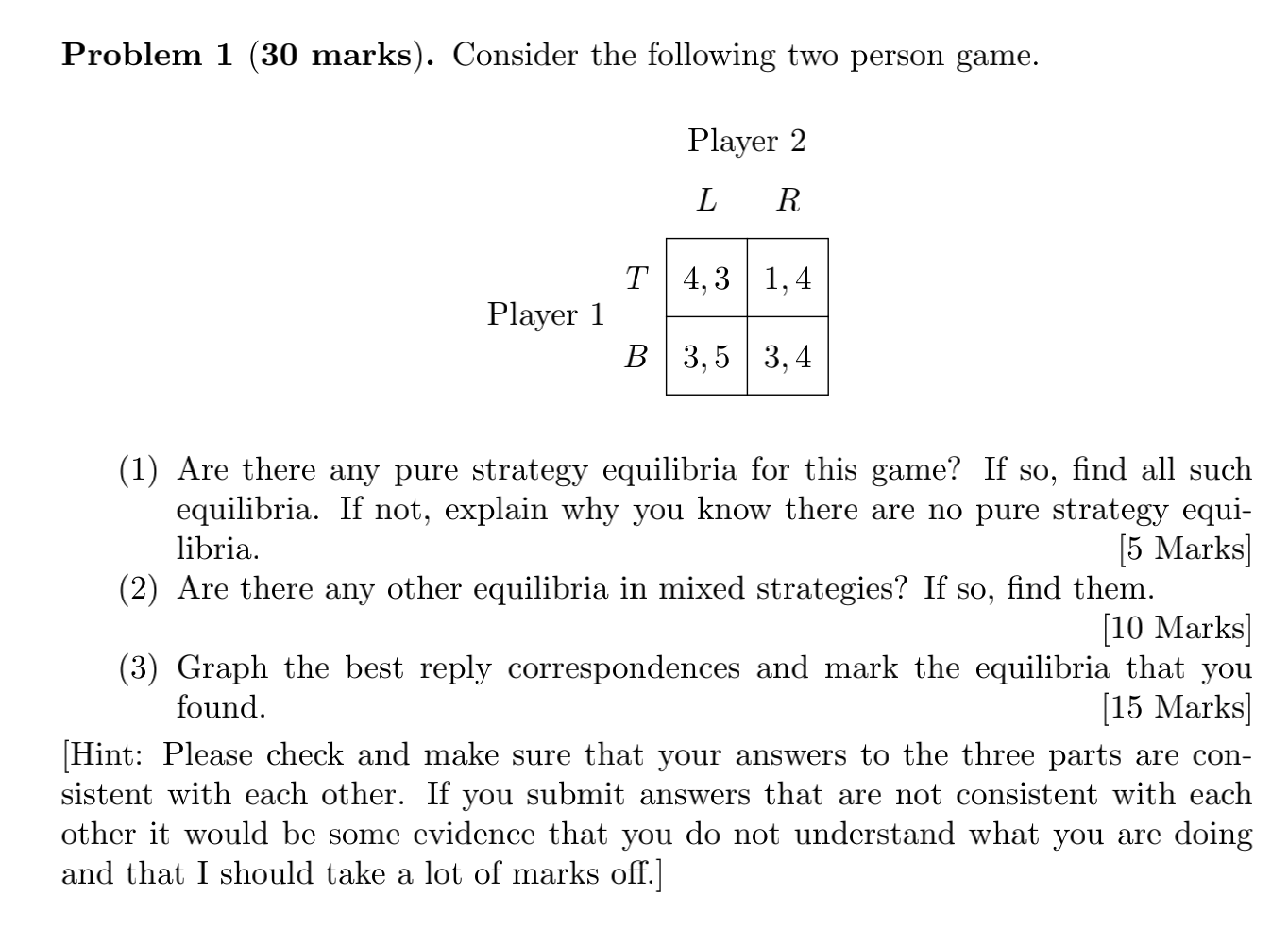 Solved Problem 1 30 Marks Consider The Following Two