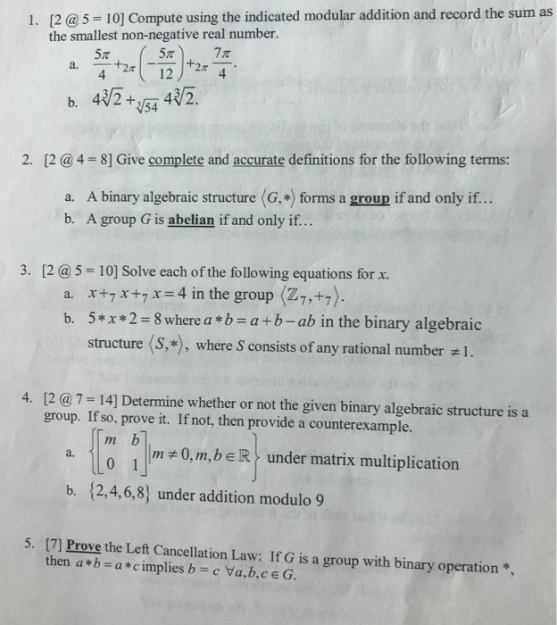 Solved Will someone help me with this abstract algebra | Chegg.com