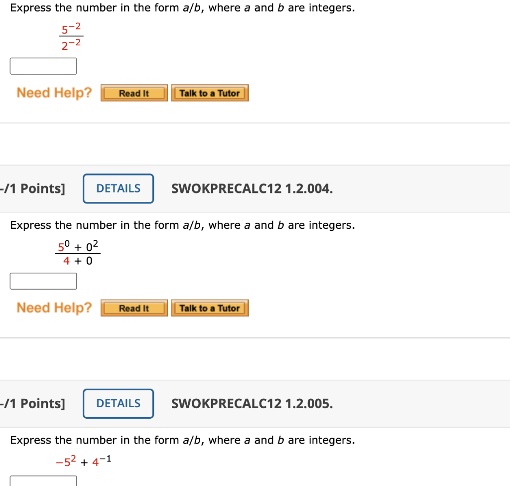 Solved Express the number in the form a/b, ﻿where a and b | Chegg.com