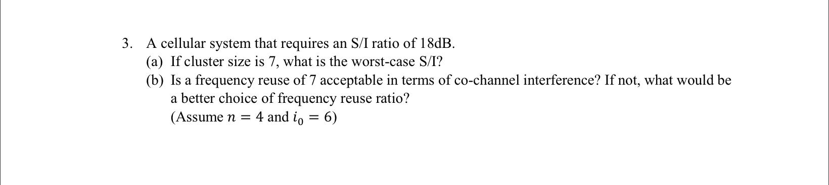 Solved 4. Determine the SIR ratio at the mobile receiver | Chegg.com