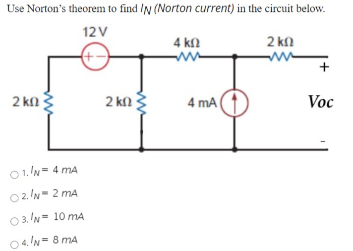 Solved Use Norton's theorem to find IN (Norton current) in | Chegg.com