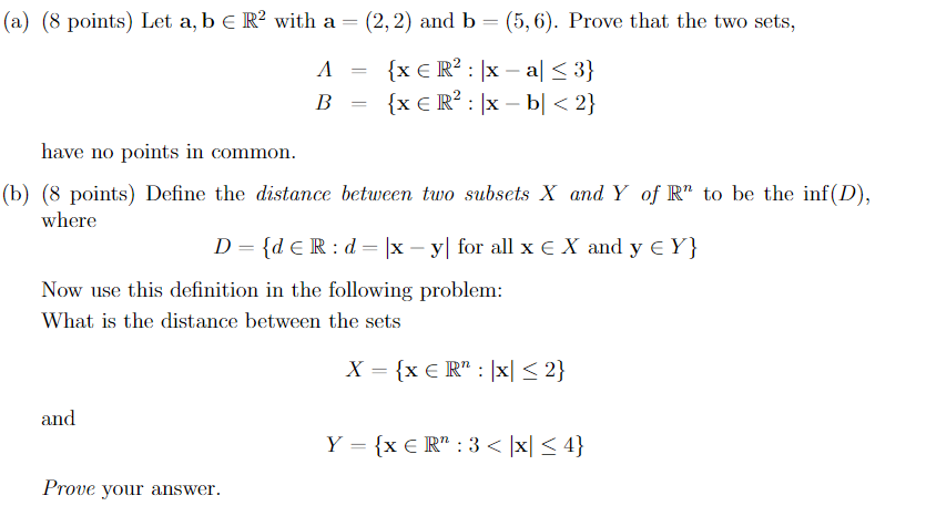 Solved (a) (8 points) Let a,b∈R2 with a=(2,2) and b=(5,6). | Chegg.com