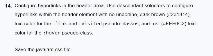 Solved 14. Configure hyperlinks in the header area. Use | Chegg.com