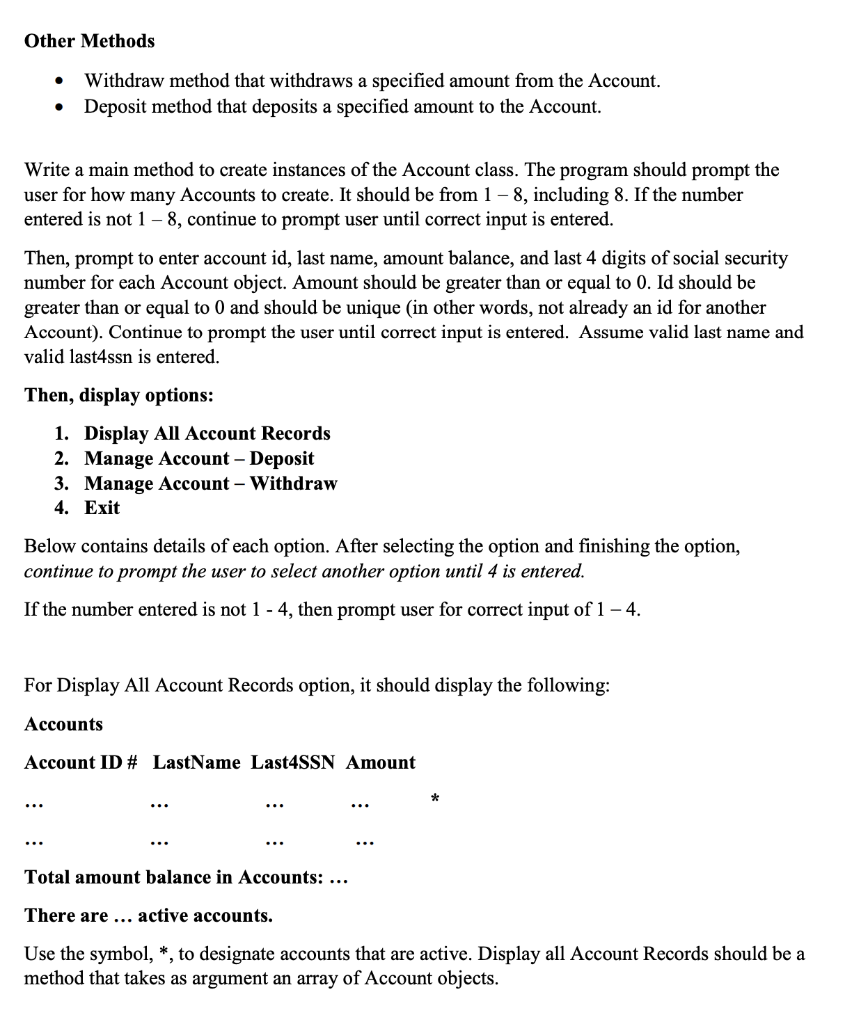 Solved Assignment 6 Program Requirements For this | Chegg.com