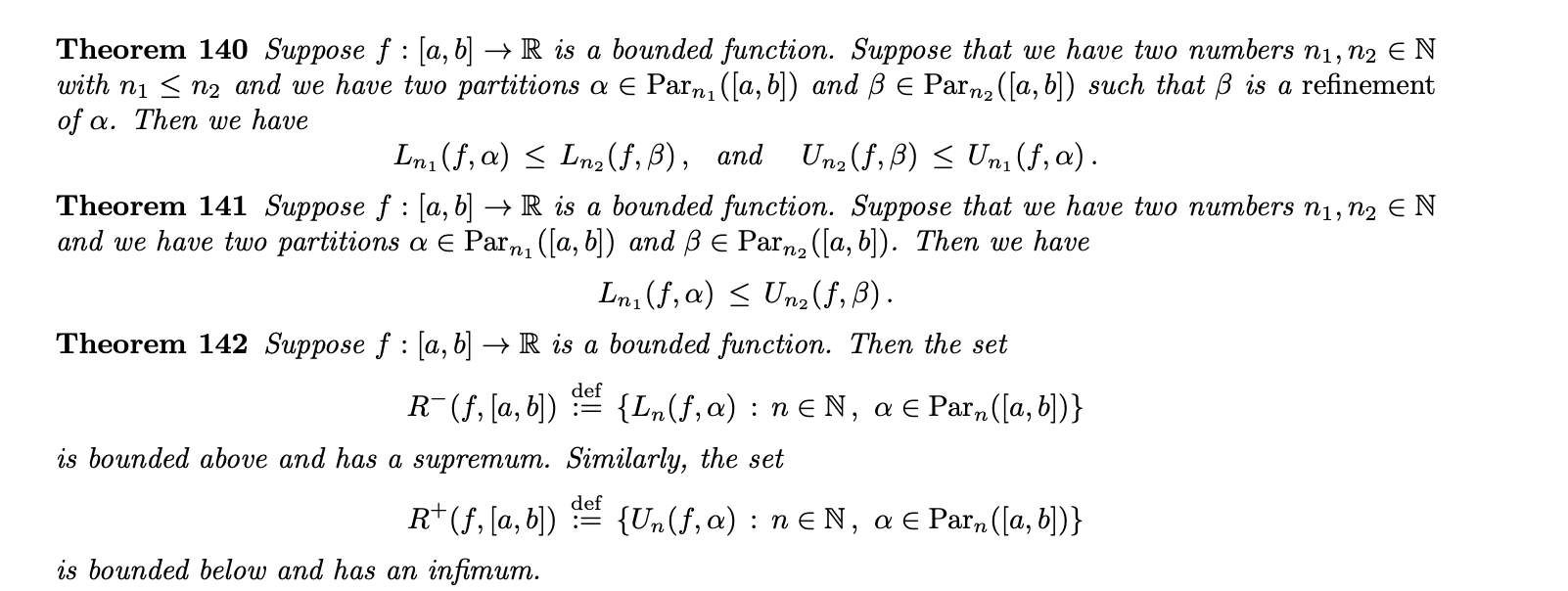 Solved Theorem 140 Suppose f : [a, b] → R is a bounded | Chegg.com