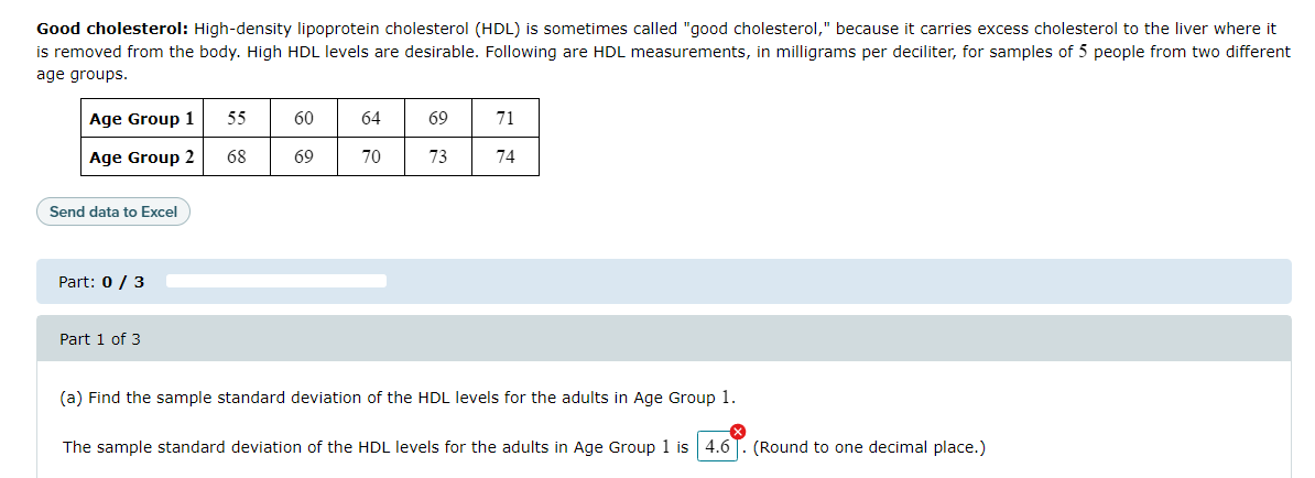 Solved B-Find the sample standard deviation of the HDL | Chegg.com