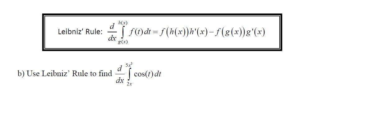 Solved 5) a) Find - sinº(t)dt. Leibniz Rules and I sodi= | Chegg.com