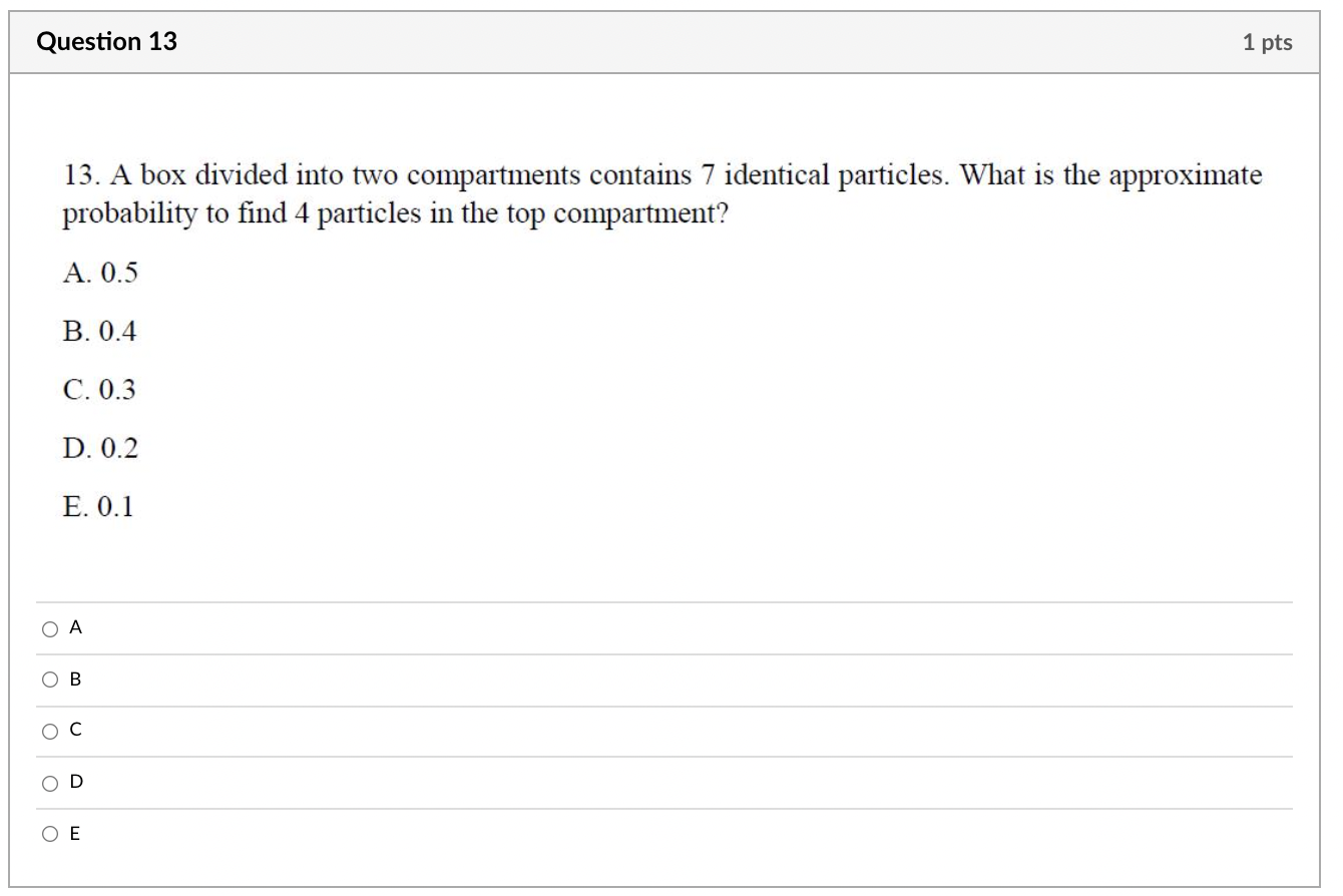 Solved Question 13 1 pts 13. A box divided into two | Chegg.com