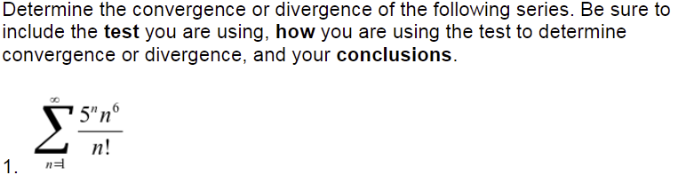 Solved Determine the convergence or divergence of the | Chegg.com