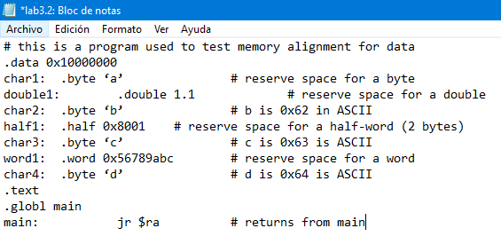 Solved Load the lab 3.2.asm program into QtSpim. Look in the | Chegg.com