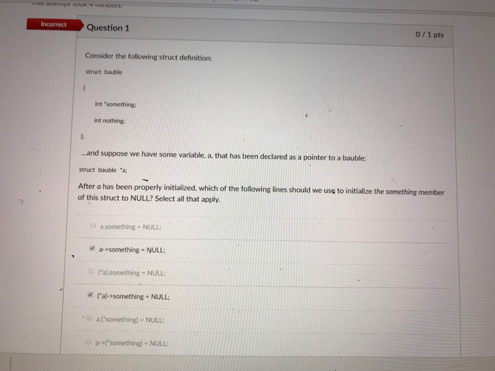 Solved Question1 0 1 Pts Consider The Following Struct