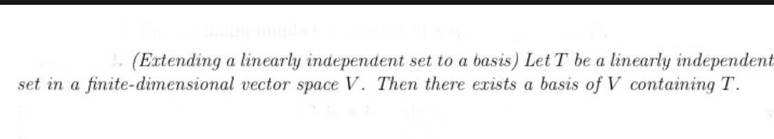 Solved - (Extending a linearly independent set to a basis) | Chegg.com