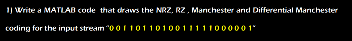 Solved 1 Write A Matlab Code That Draws The Nrz Rz
