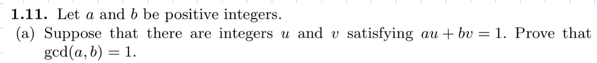 Solved 1.11. Let a and b be positive integers. (a) Suppose | Chegg.com