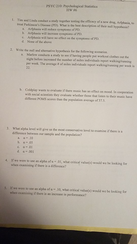 Solved PSYC 210: Psychological Statistics HW #6 1. Tim and | Chegg.com