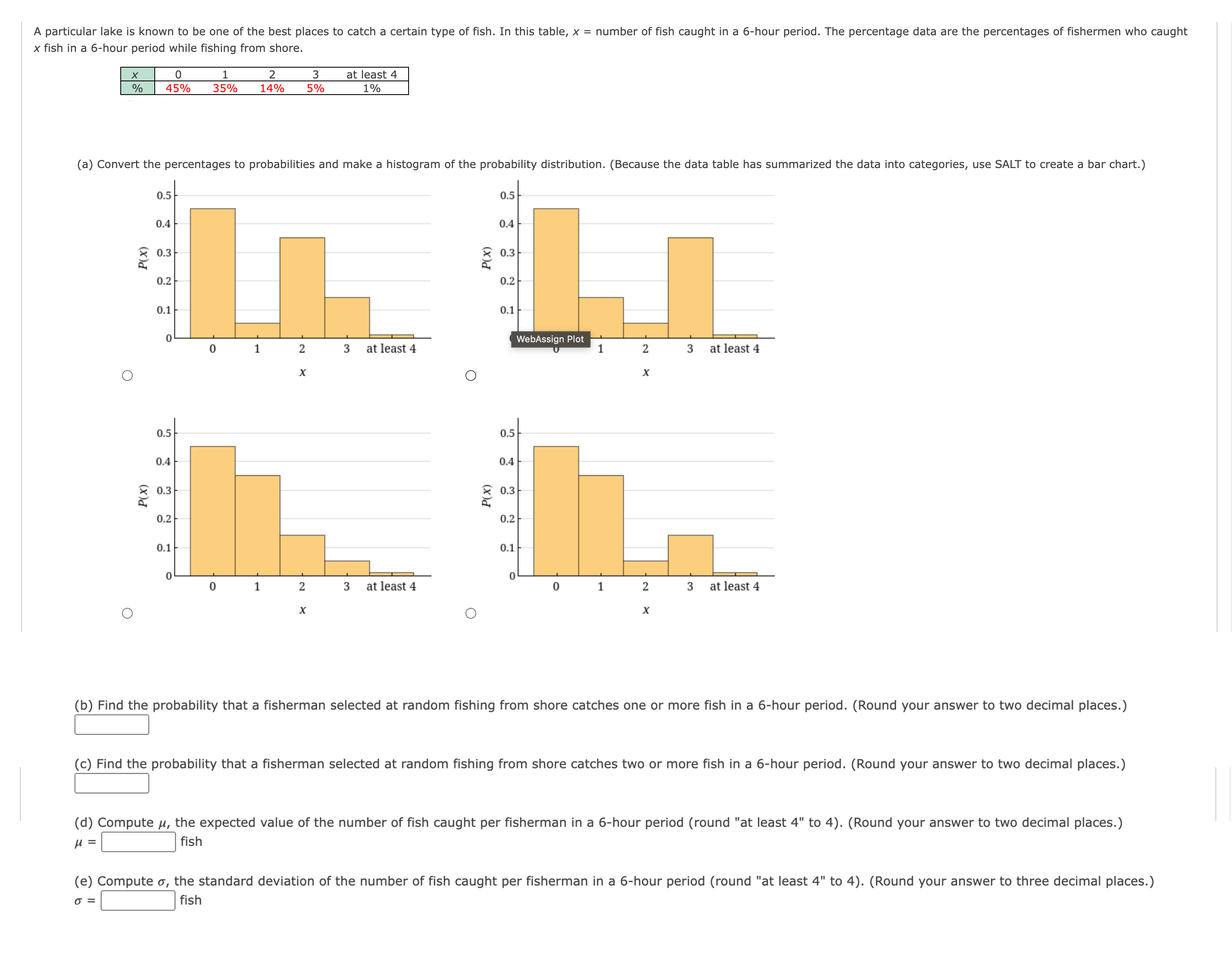 Solved (b) Find the probability that a fisherman selected at | Chegg.com