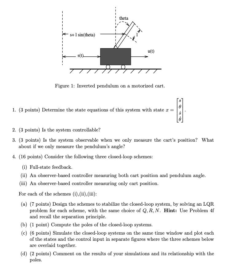 Problem 5 (25 points). Motorized cart. Consider a | Chegg.com