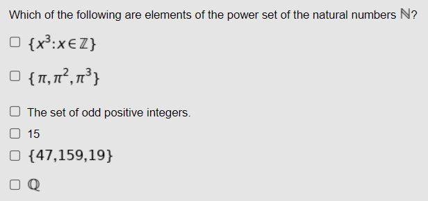 Solved Which of the following are elements of the power set | Chegg.com
