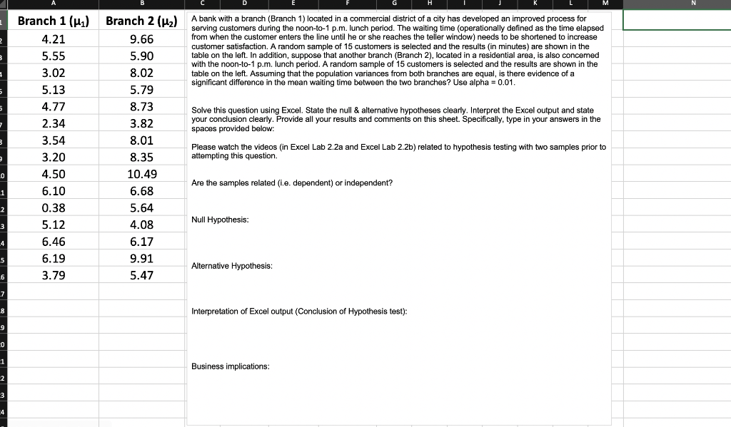 Solved Branch 1 (u) 4.21 5.55 A bank with a branch (Branch | Chegg.com