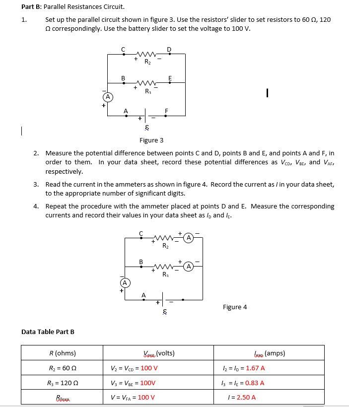 Solved Part B: Parallel Resistances Circuit. 1. Set up the | Chegg.com