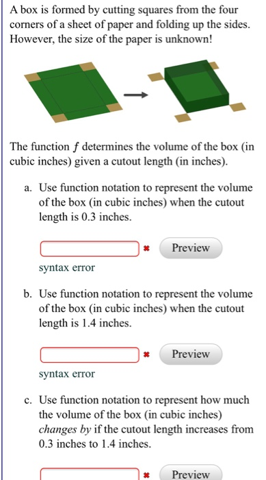Solved Question: A box is formed by cutting squares from the | Chegg.com