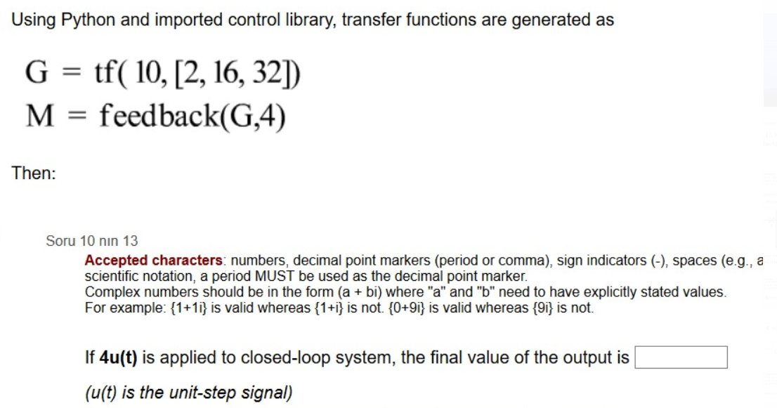 Solved Using Python and imported control library, transfer | Chegg.com