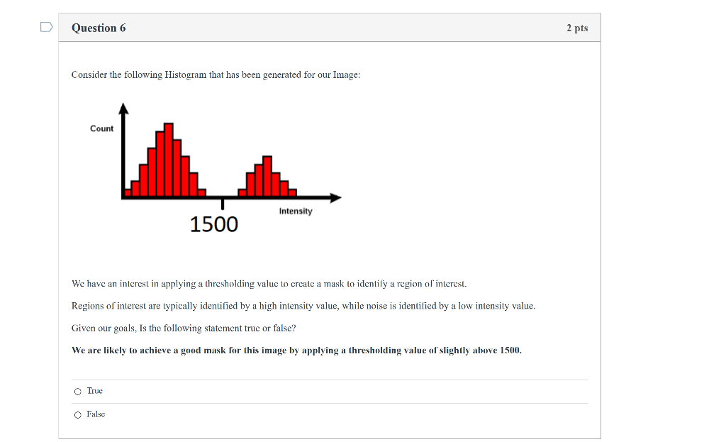 Solved Question 6 2 pts Consider the following Histogram | Chegg.com