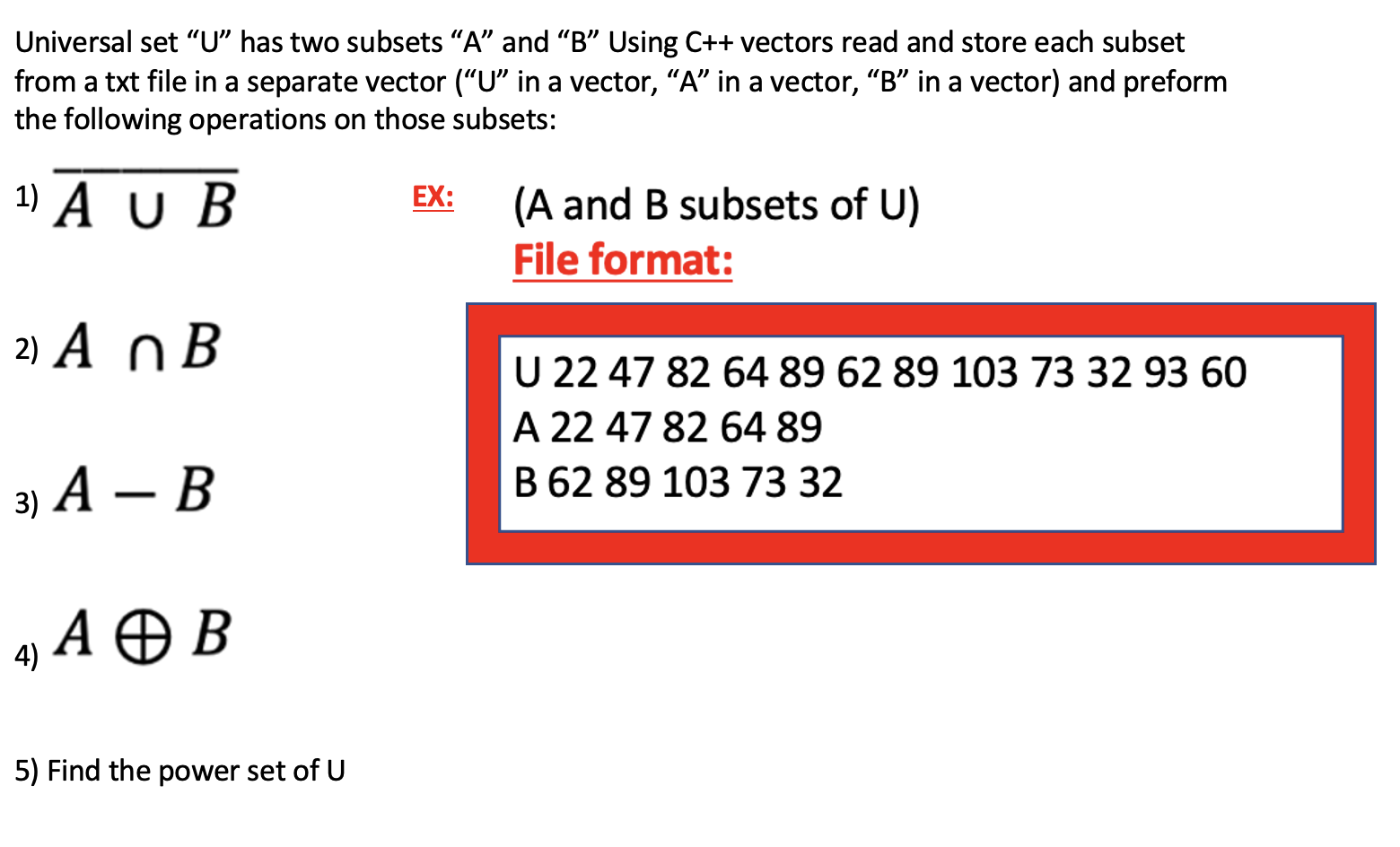 Solved Universal set " U " has two subsets " A " and "B" | Chegg.com