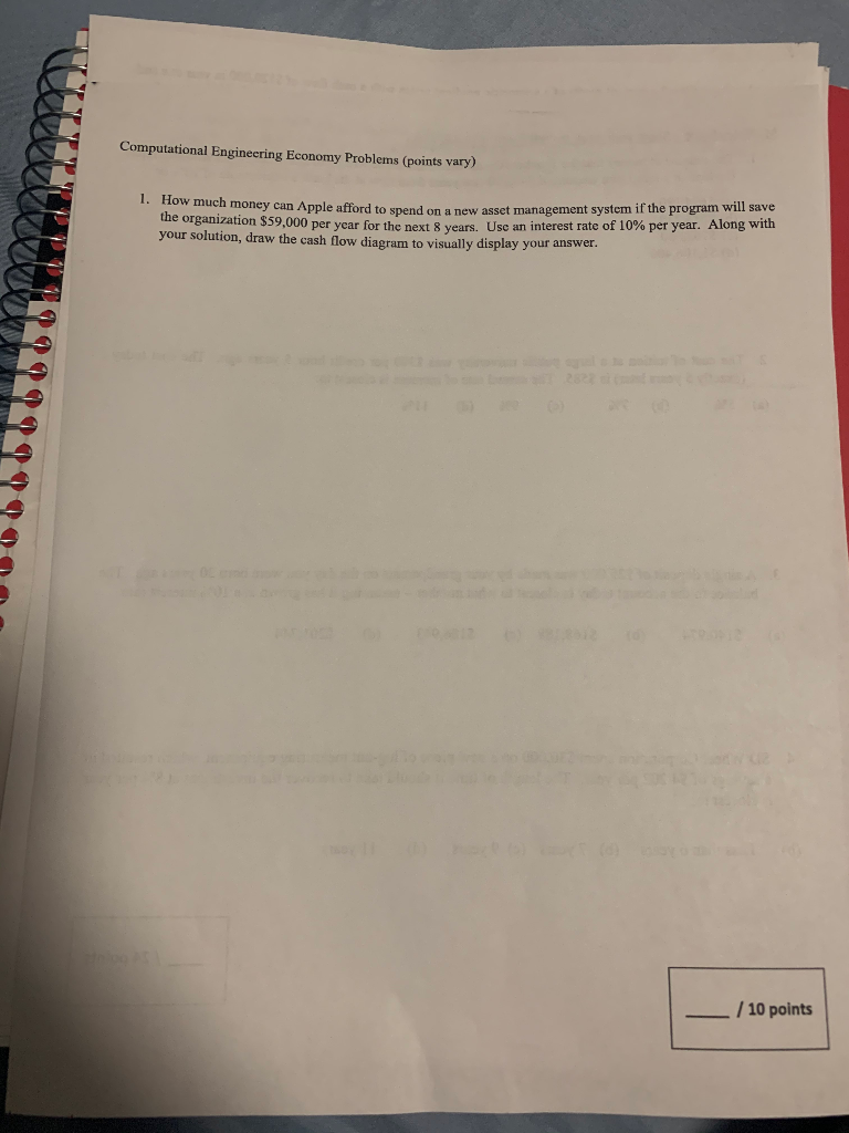 Solved Computational Engineering Economy Problems (points | Chegg.com