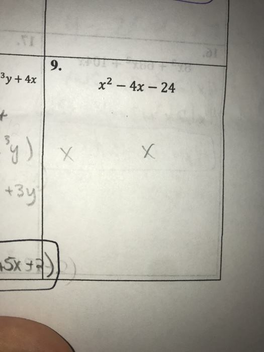 Solved 9. зу + 4x x2 4x- 24 | Chegg.com