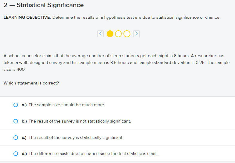 Solved 2 - Statistical Significance LEARNING OBJECTIVE: | Chegg.com