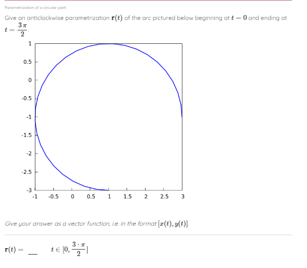 Solved Parametrization of a circular path Give an | Chegg.com