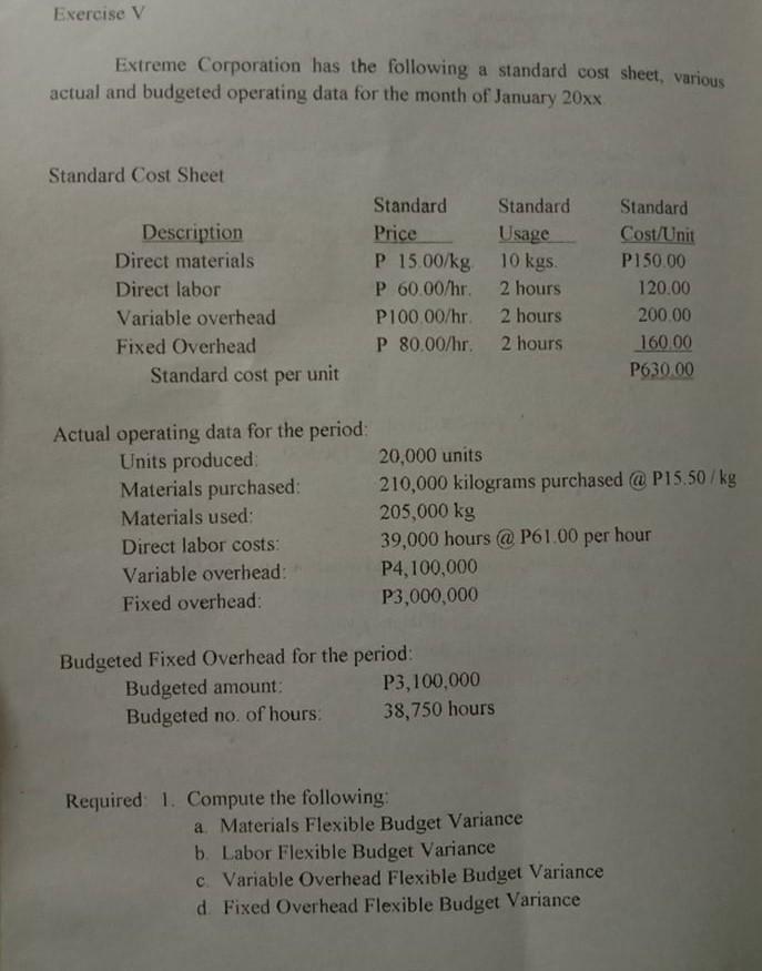 Solved 2. Accounting for Variances/Journal Entries to record | Chegg.com