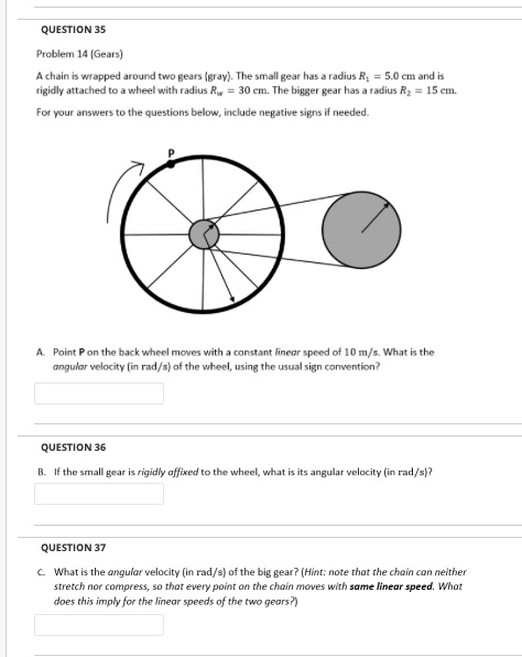 Solved QUESTION 35 Problem 14 [Gears) A chain is wrapped | Chegg.com